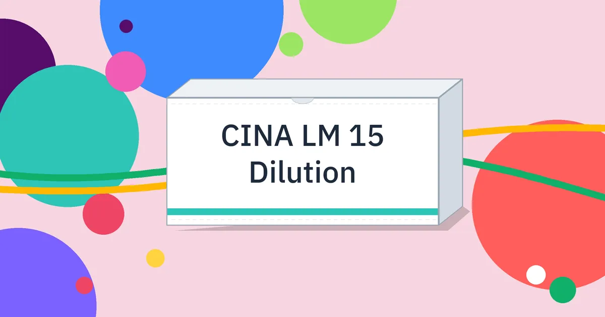 Symbolbild: Packung mit der Aufschrift CINA LM 15 Dilution (PZN 12819544) – Verfügbarkeit und Bezug in Apotheken in Frankfurt am Main