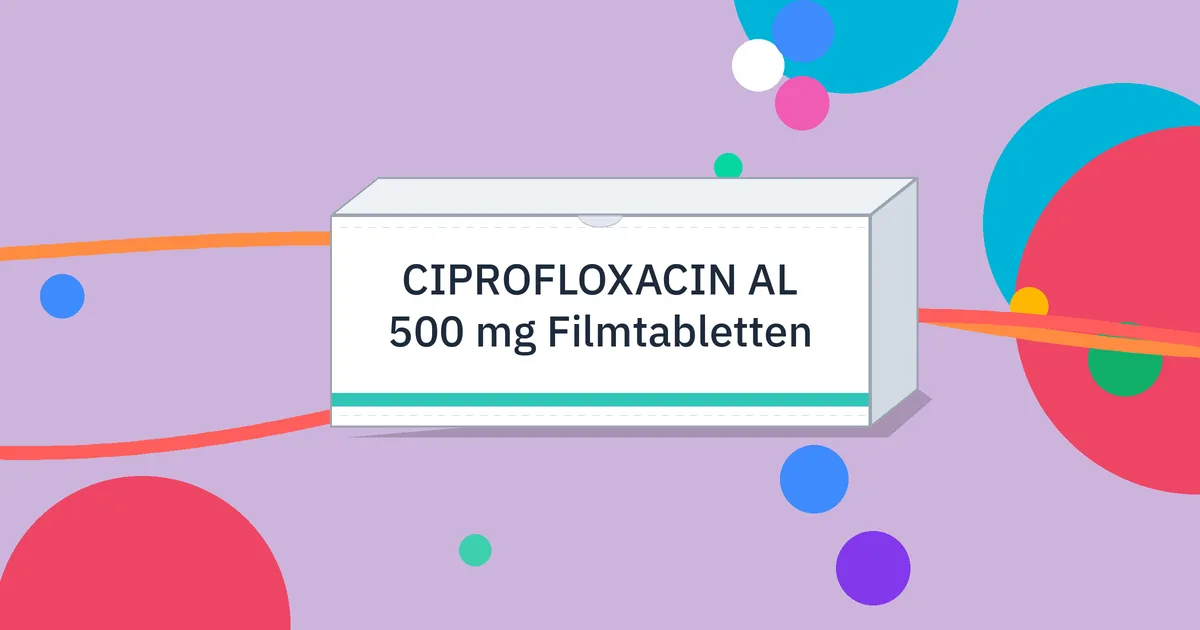 Symbolbild: Packung mit der Aufschrift CIPROFLOXACIN AL 500 mg Filmtabletten (PZN 13156471) – Verfügbarkeit und Bezug in Apotheken in Frankfurt am Main