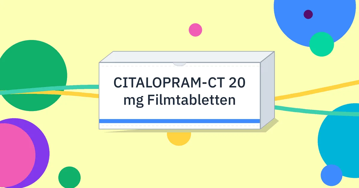 Symbolbild: Packung mit der Aufschrift CITALOPRAM-CT 20 mg Filmtabletten (PZN 01441309) – Verfügbarkeit und Bezug in Apotheken in Frankfurt am Main
