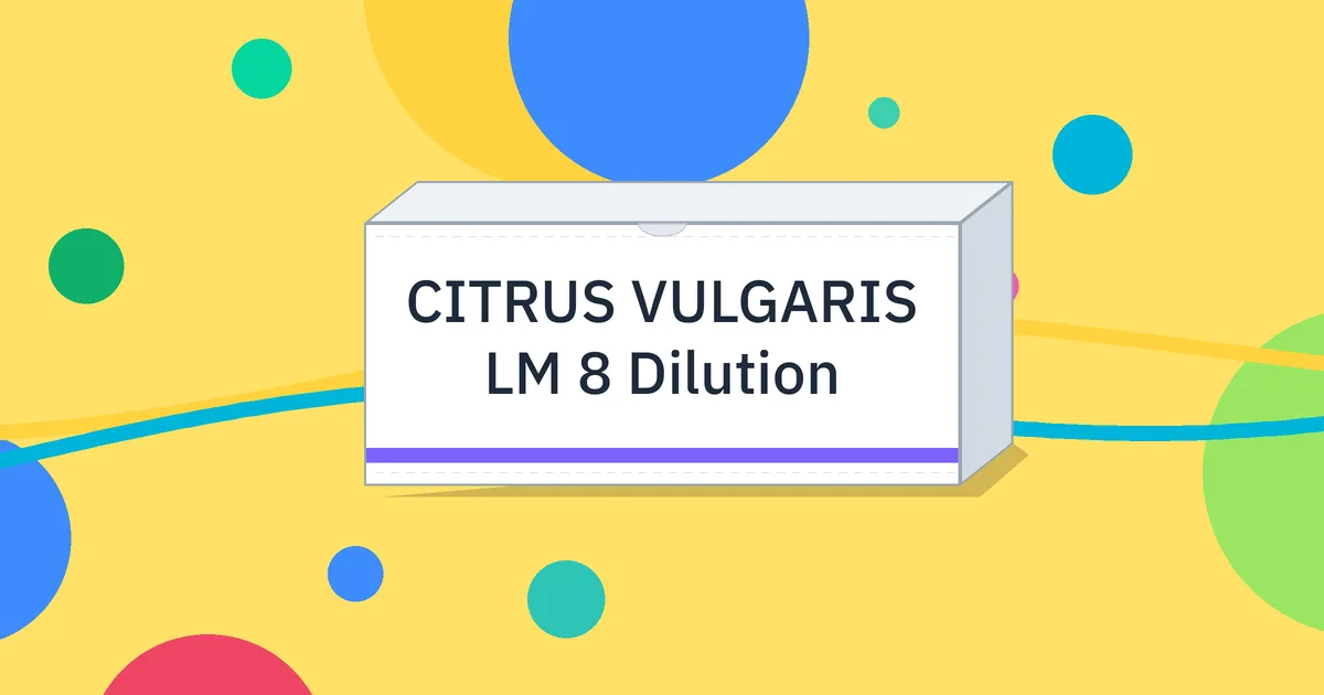 Symbolbild: Packung mit der Aufschrift CITRUS VULGARIS LM 8 Dilution (PZN 12821713) – Verfügbarkeit und Bezug in Apotheken in Frankfurt am Main