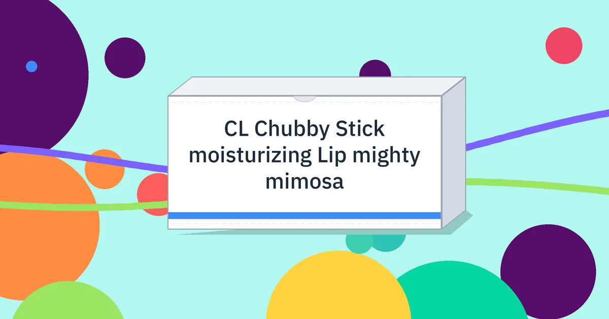 Symbolbild: Packung mit der Aufschrift CL Chubby Stick moisturizing Lip mighty mimosa (PZN 20028897) – Verfügbarkeit und Bezug in Apotheken in Frankfurt am Main