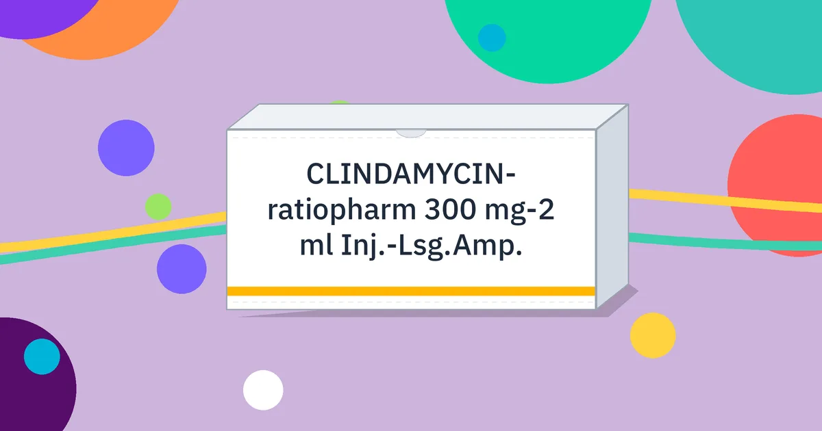 Symbolbild: Packung mit der Aufschrift CLINDAMYCIN-ratiopharm 300 mg-2 ml Inj.-Lsg.Amp. (PZN 02922554) – Verfügbarkeit und Bezug in Apotheken in Frankfurt am Main