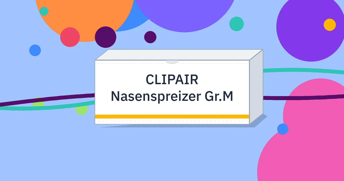 Symbolbild: Packung mit der Aufschrift CLIPAIR Nasenspreizer Gr.M (PZN 11083532) – Verfügbarkeit und Bezug in Apotheken in Frankfurt am Main