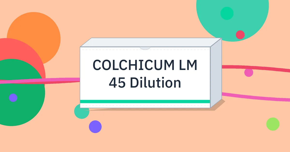 Symbolbild: Packung mit der Aufschrift COLCHICUM LM 45 Dilution (PZN 12832444) – Verfügbarkeit und Bezug in Apotheken in Frankfurt am Main