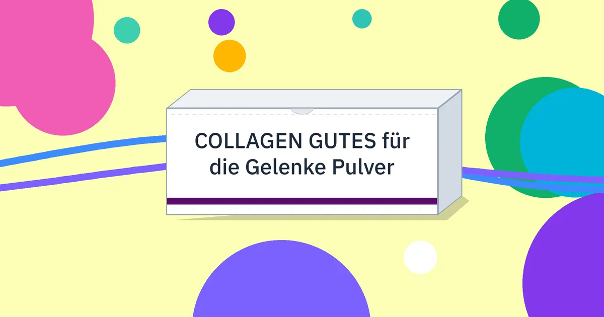 Symbolbild: Packung mit der Aufschrift COLLAGEN GUTES für die Gelenke Pulver (PZN 14033115) – Verfügbarkeit und Bezug in Apotheken in Frankfurt am Main