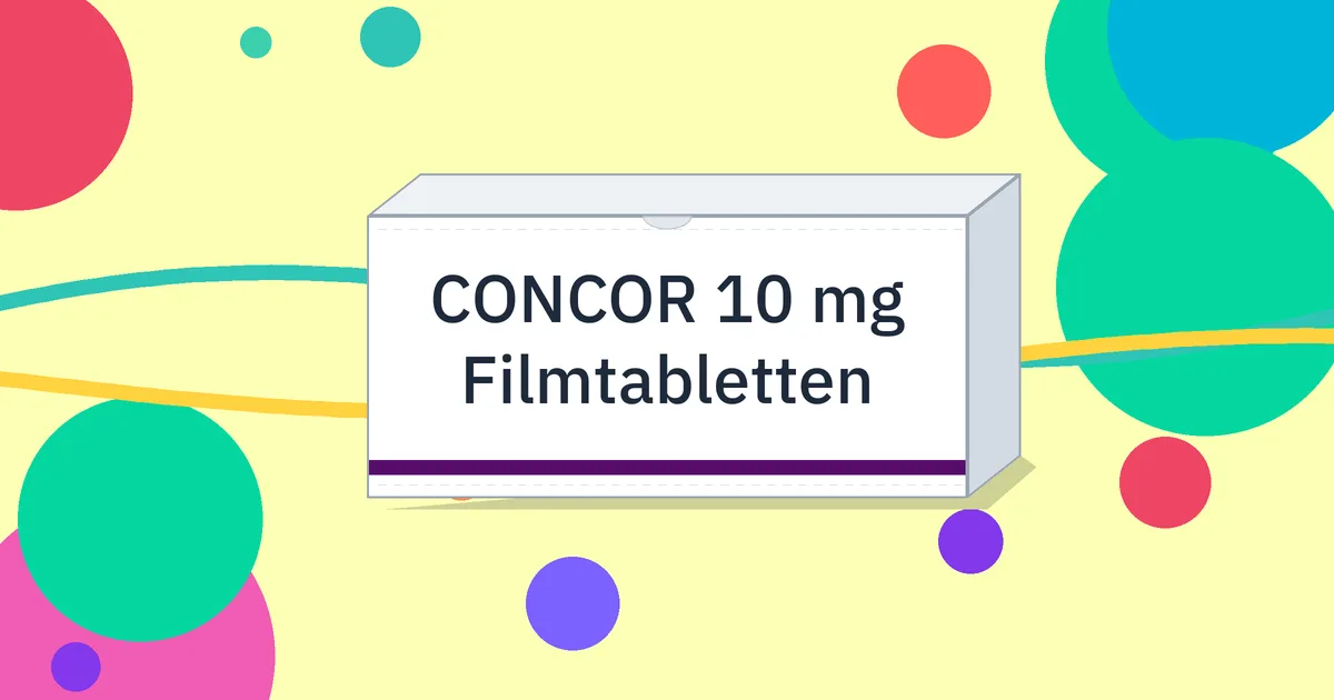 Symbolbild: Packung mit der Aufschrift CONCOR 10 mg Filmtabletten (PZN 02091751) – Verfügbarkeit und Bezug in Apotheken in Frankfurt am Main