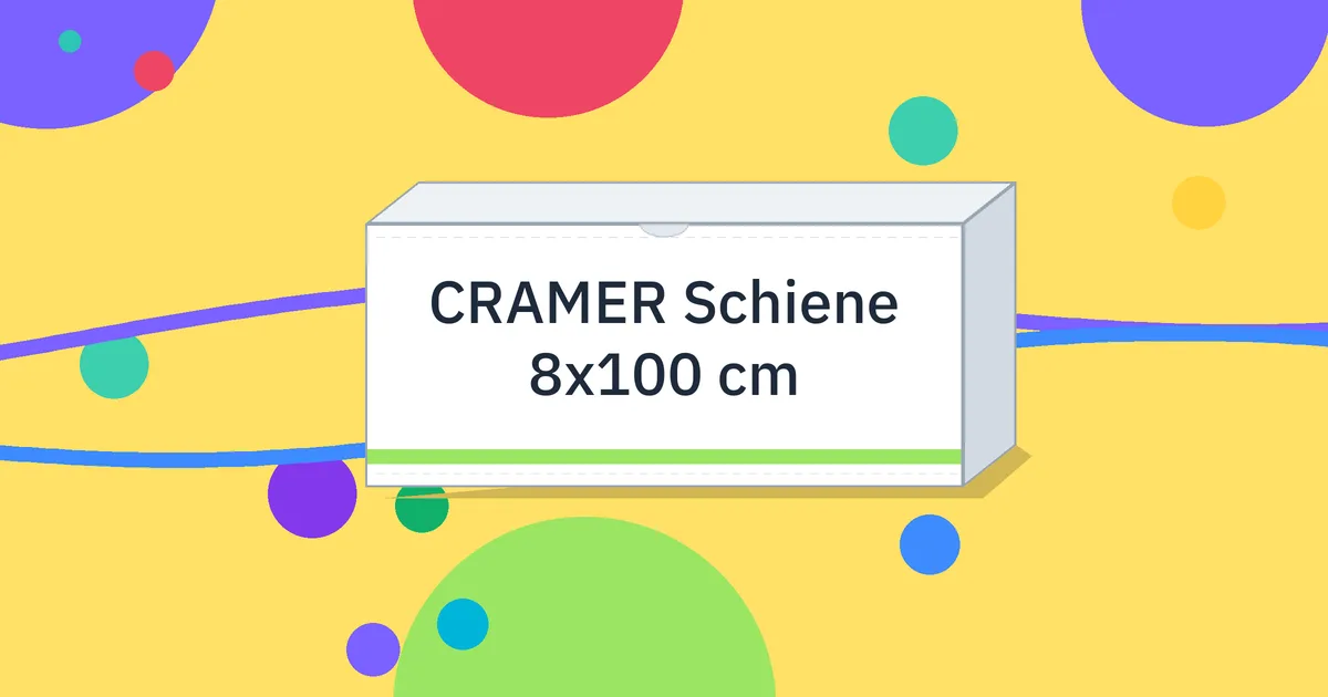 Symbolbild: Packung mit der Aufschrift CRAMER Schiene 8x100 cm (PZN 07004538) – Verfügbarkeit und Bezug in Apotheken in Frankfurt am Main
