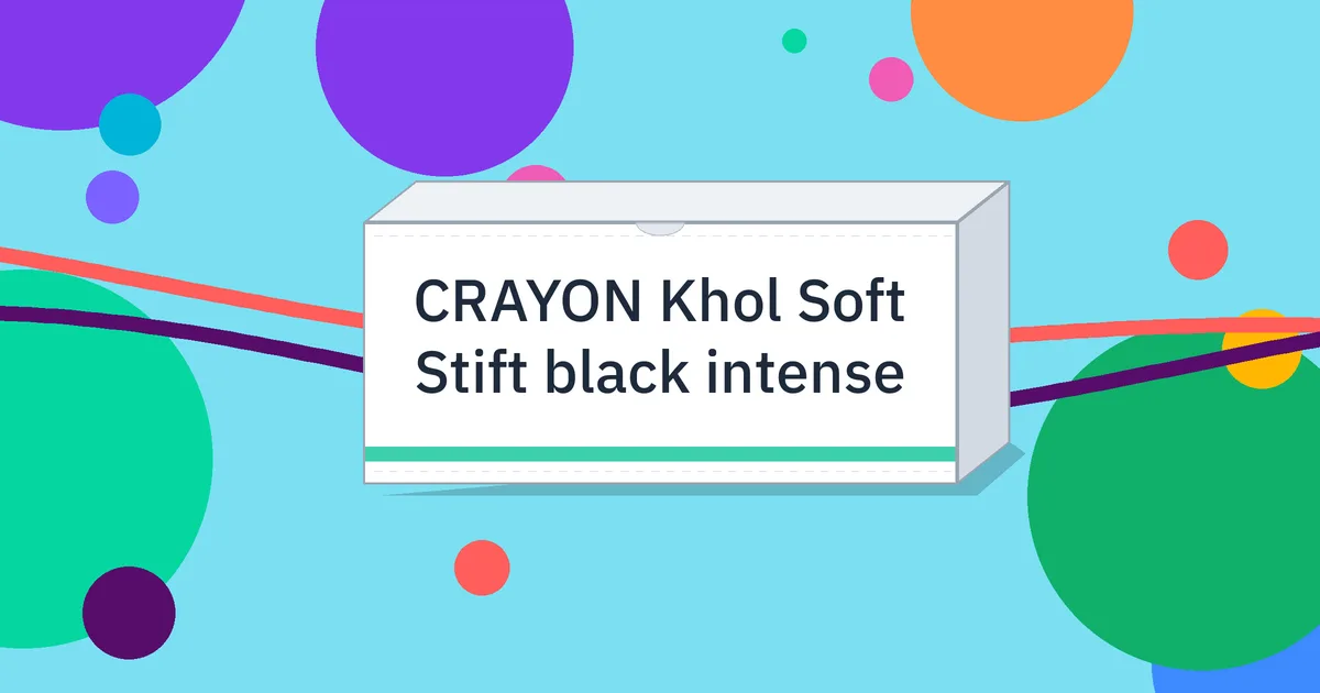 Symbolbild: Packung mit der Aufschrift CRAYON Khol Soft Stift black intense (PZN 16617978) – Verfügbarkeit und Bezug in Apotheken in Frankfurt am Main
