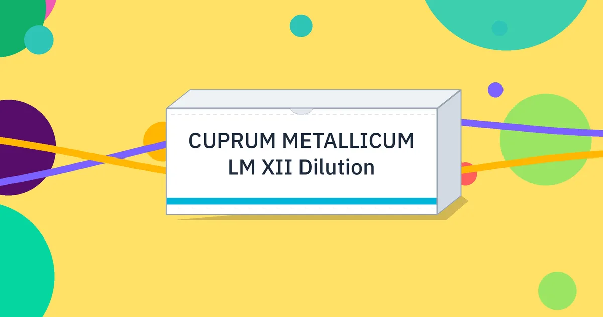 Symbolbild: Packung mit der Aufschrift CUPRUM METALLICUM LM XII Dilution (PZN 02674435) – Verfügbarkeit und Bezug in Apotheken in Frankfurt am Main