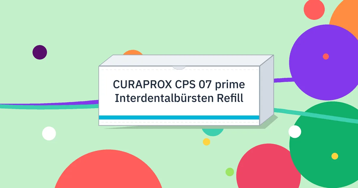 Symbolbild: Packung mit der Aufschrift CURAPROX CPS 07 prime Interdentalbürsten Refill (PZN 16166412) – Verfügbarkeit und Bezug in Apotheken in Frankfurt am Main