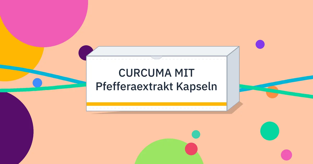 Symbolbild: Packung mit der Aufschrift CURCUMA MIT Pfefferaextrakt Kapseln (PZN 15575930) – Verfügbarkeit und Bezug in Apotheken in Frankfurt am Main