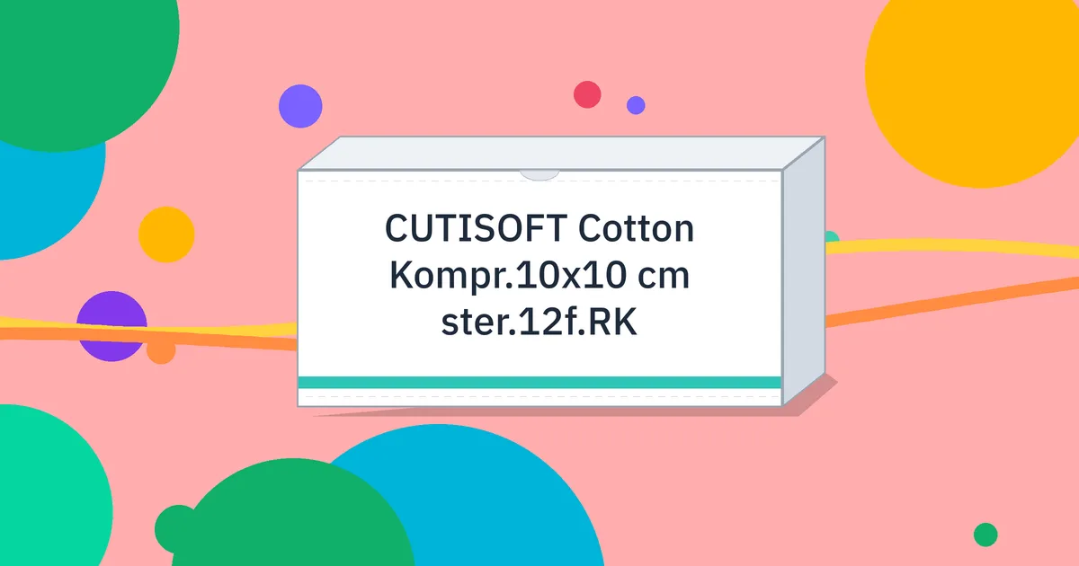 Symbolbild: Packung mit der Aufschrift CUTISOFT Cotton Kompr.10x10 cm ster.12f.RK (PZN 03897953) – Verfügbarkeit und Bezug in Apotheken in Frankfurt am Main
