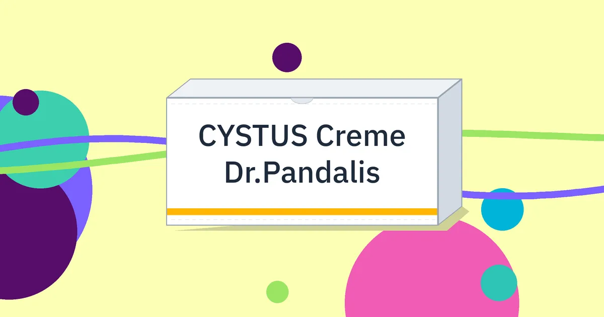 Symbolbild: Packung mit der Aufschrift CYSTUS Creme Dr.Pandalis (PZN 00603632) – Verfügbarkeit und Bezug in Apotheken in Frankfurt am Main