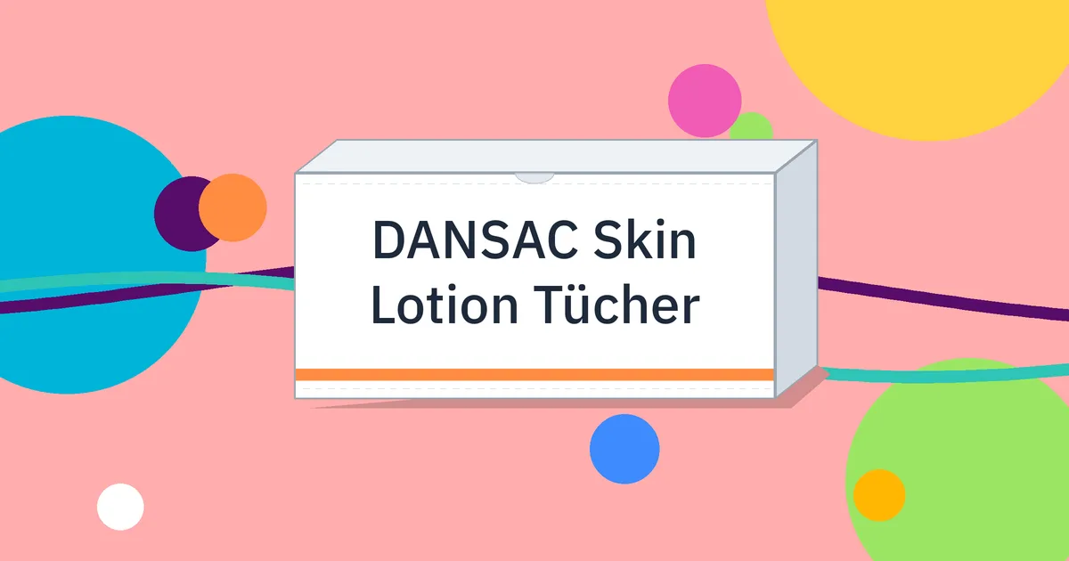 Symbolbild: Packung mit der Aufschrift DANSAC Skin Lotion Tücher (PZN 01066076) – Verfügbarkeit und Bezug in Apotheken in Frankfurt am Main