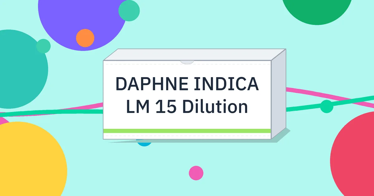 Symbolbild: Packung mit der Aufschrift DAPHNE INDICA LM 15 Dilution (PZN 13461493) – Verfügbarkeit und Bezug in Apotheken in Frankfurt am Main