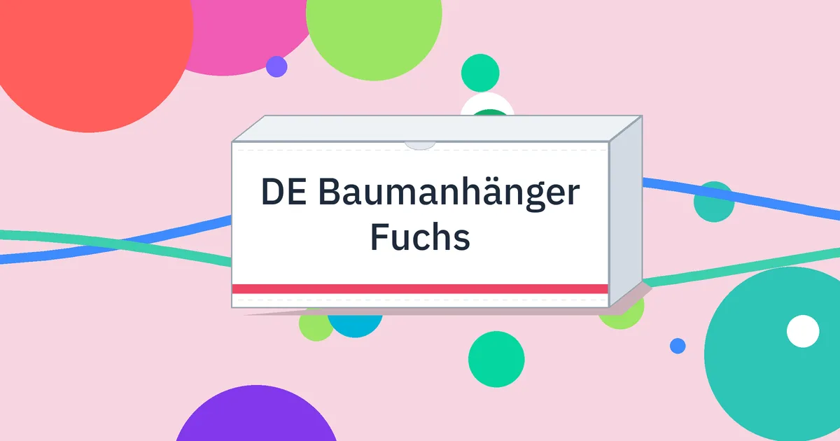 Symbolbild: Packung mit der Aufschrift DE Baumanhänger Fuchs (PZN 16685342) – Verfügbarkeit und Bezug in Apotheken in Frankfurt am Main