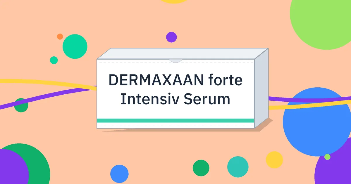 Symbolbild: Packung mit der Aufschrift DERMAXAAN forte Intensiv Serum (PZN 16824803) – Verfügbarkeit und Bezug in Apotheken in Frankfurt am Main