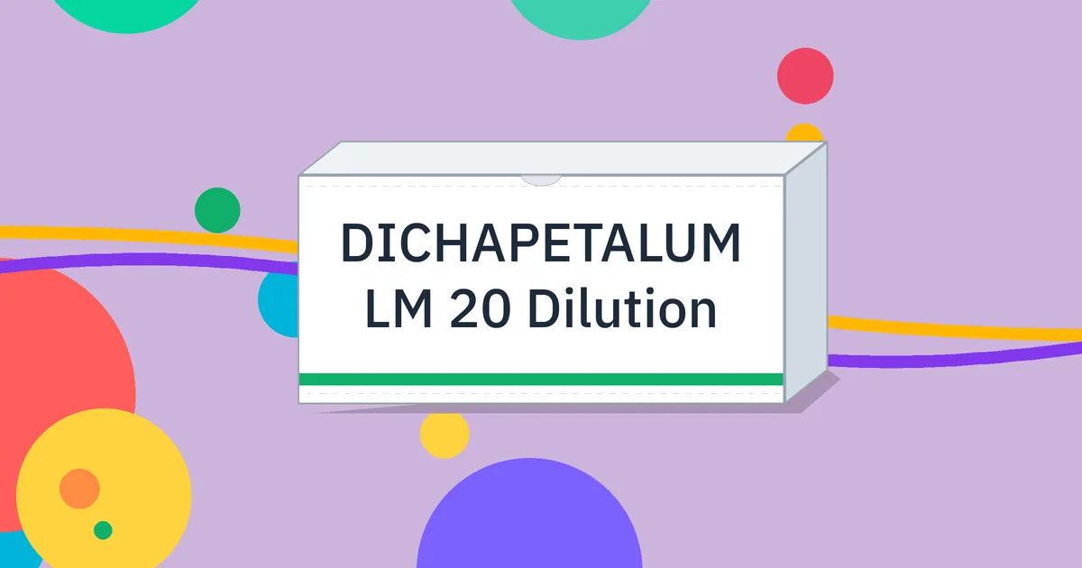 Symbolbild: Packung mit der Aufschrift DICHAPETALUM LM 20 Dilution (PZN 13464327) – Verfügbarkeit und Bezug in Apotheken in Frankfurt am Main