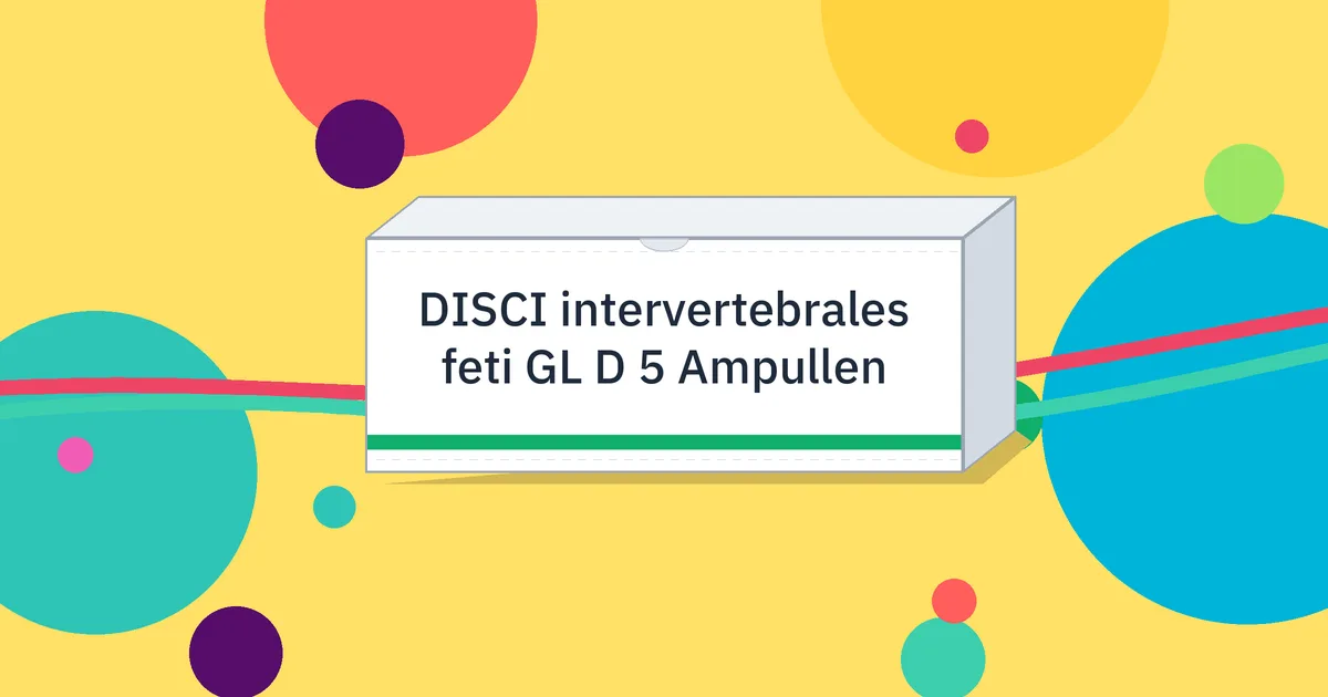 Symbolbild: Packung mit der Aufschrift DISCI intervertebrales feti GL D 5 Ampullen (PZN 04617447) – Verfügbarkeit und Bezug in Apotheken in Frankfurt am Main