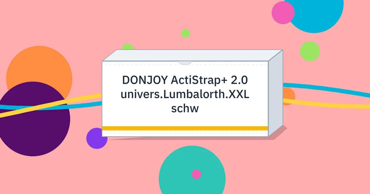 Symbolbild: Packung mit der Aufschrift DONJOY ActiStrap+ 2.0 univers.Lumbalorth.XXL schw (PZN 20571182) – Verfügbarkeit und Bezug in Apotheken in Frankfurt am Main