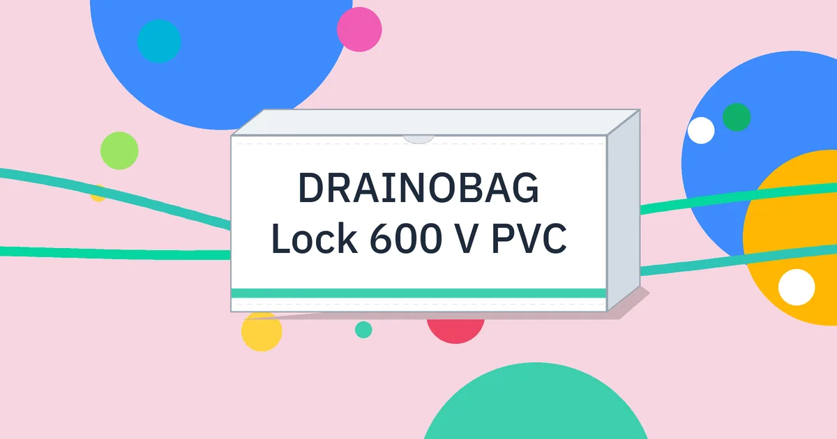 Symbolbild: Packung mit der Aufschrift DRAINOBAG Lock 600 V PVC (PZN 06166552) – Verfügbarkeit und Bezug in Apotheken in Frankfurt am Main