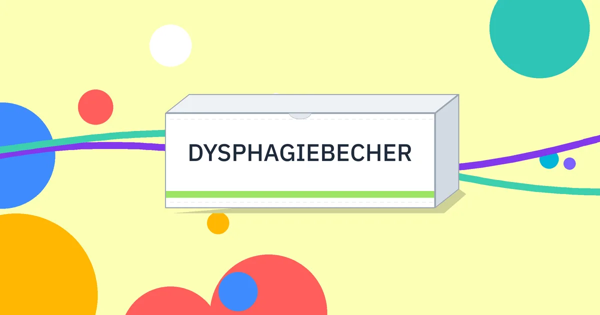 Symbolbild: Packung mit der Aufschrift DYSPHAGIEBECHER (PZN 16023322) – Verfügbarkeit und Bezug in Apotheken in Frankfurt am Main