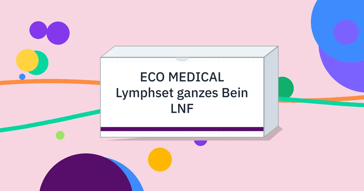 Symbolbild: Packung mit der Aufschrift ECO MEDICAL Lymphset ganzes Bein LNF (PZN 11145003) – Verfügbarkeit und Bezug in Apotheken in Frankfurt am Main