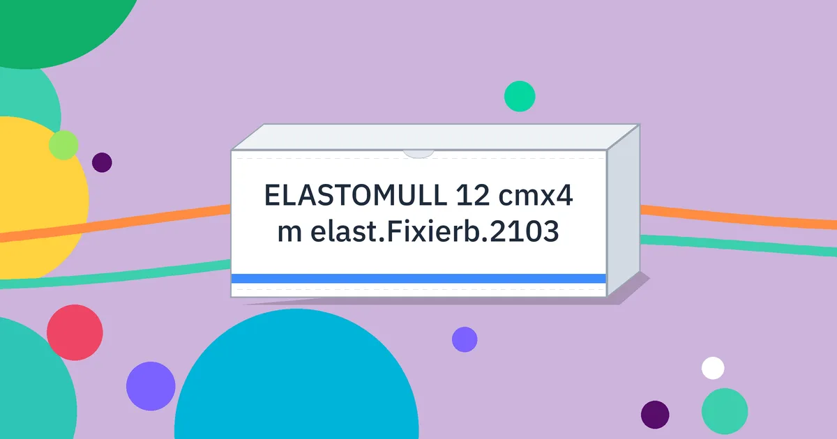 Symbolbild: Packung mit der Aufschrift ELASTOMULL 12 cmx4 m elast.Fixierb.2103 (PZN 12656533) – Verfügbarkeit und Bezug in Apotheken in Frankfurt am Main