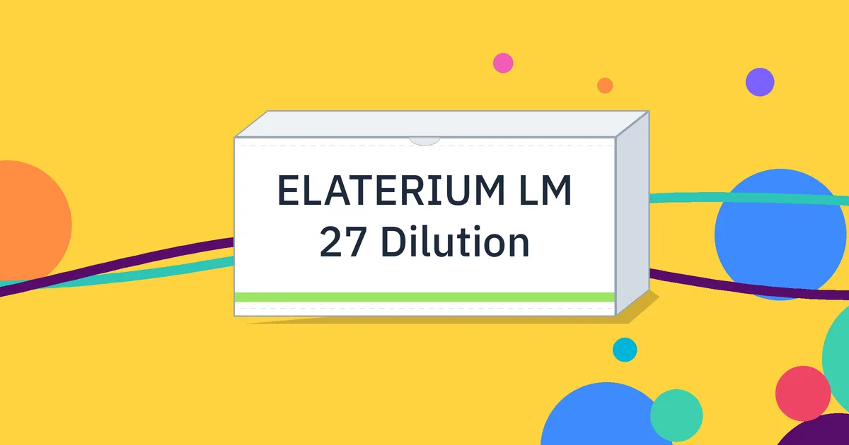 Symbolbild: Packung mit der Aufschrift ELATERIUM LM 27 Dilution (PZN 13470411) – Verfügbarkeit und Bezug in Apotheken in Frankfurt am Main