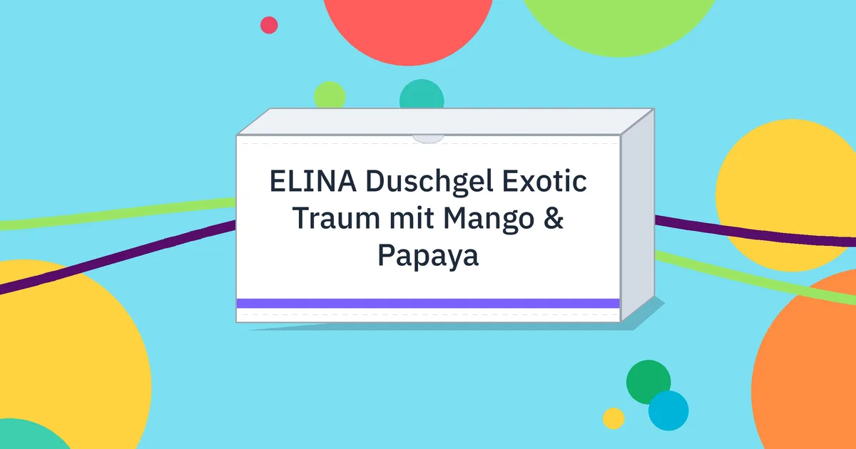 Symbolbild: Packung mit der Aufschrift ELINA Duschgel Exotic Traum mit Mango & Papaya (PZN 17387291) – Verfügbarkeit und Bezug in Apotheken in Frankfurt am Main