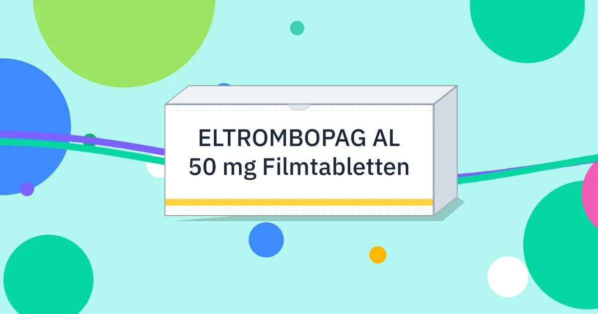 Symbolbild: Packung mit der Aufschrift ELTROMBOPAG AL 50 mg Filmtabletten (PZN 19684142) – Verfügbarkeit und Bezug in Apotheken in Frankfurt am Main