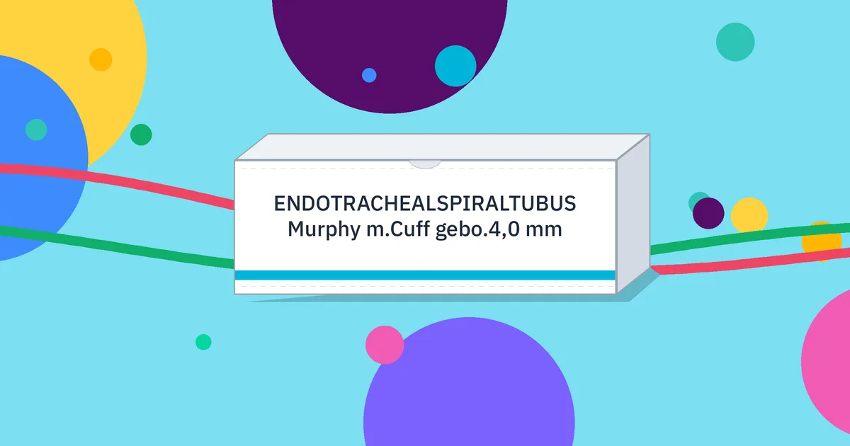 Symbolbild: Packung mit der Aufschrift ENDOTRACHEALSPIRALTUBUS Murphy m.Cuff gebo.4,0 mm (PZN 03444507) – Verfügbarkeit und Bezug in Apotheken in Frankfurt am Main