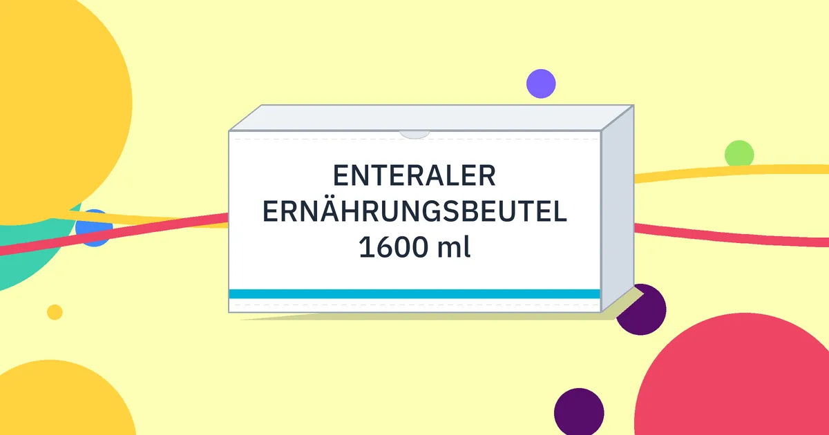 Symbolbild: Packung mit der Aufschrift ENTERALER ERNÄHRUNGSBEUTEL 1600 ml (PZN 13361171) – Verfügbarkeit und Bezug in Apotheken in Frankfurt am Main