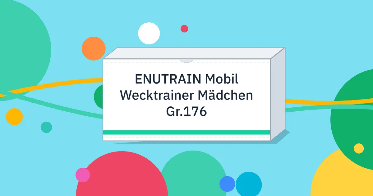 Symbolbild: Packung mit der Aufschrift ENUTRAIN Mobil Wecktrainer Mädchen Gr.176 (PZN 09200798) – Verfügbarkeit und Bezug in Apotheken in Frankfurt am Main