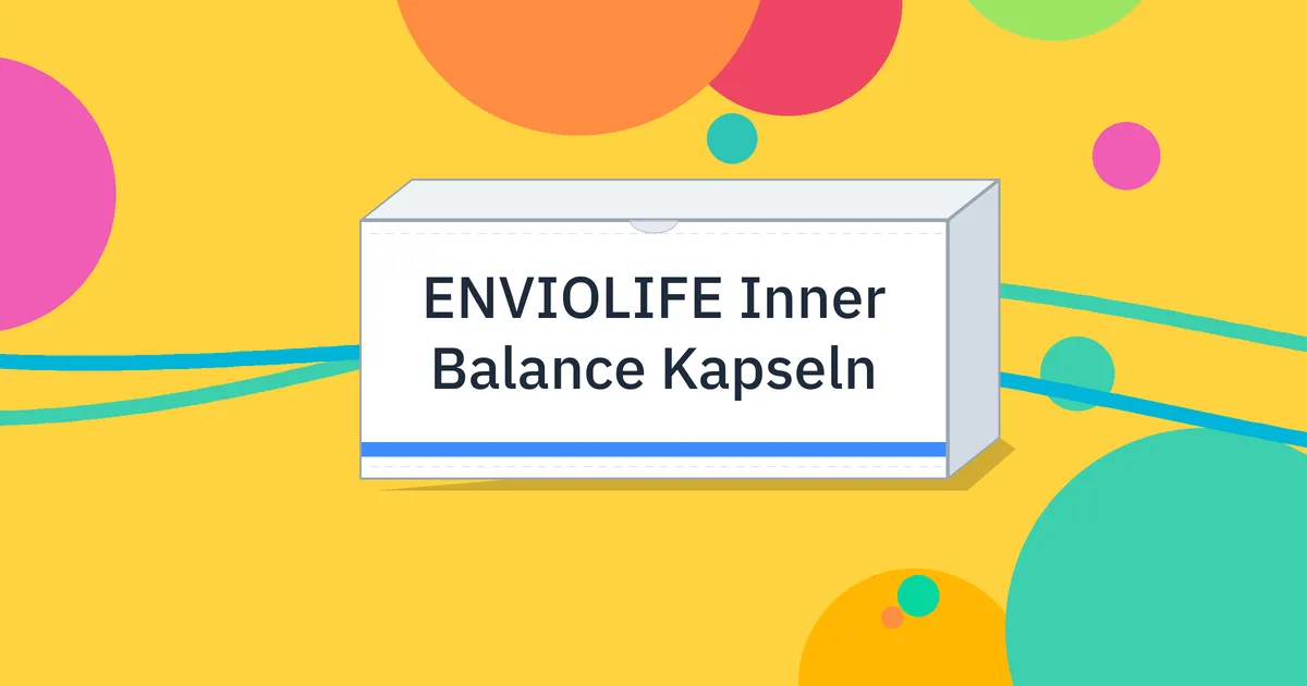 Symbolbild: Packung mit der Aufschrift ENVIOLIFE Inner Balance Kapseln (PZN 18721734) – Verfügbarkeit und Bezug in Apotheken in Frankfurt am Main