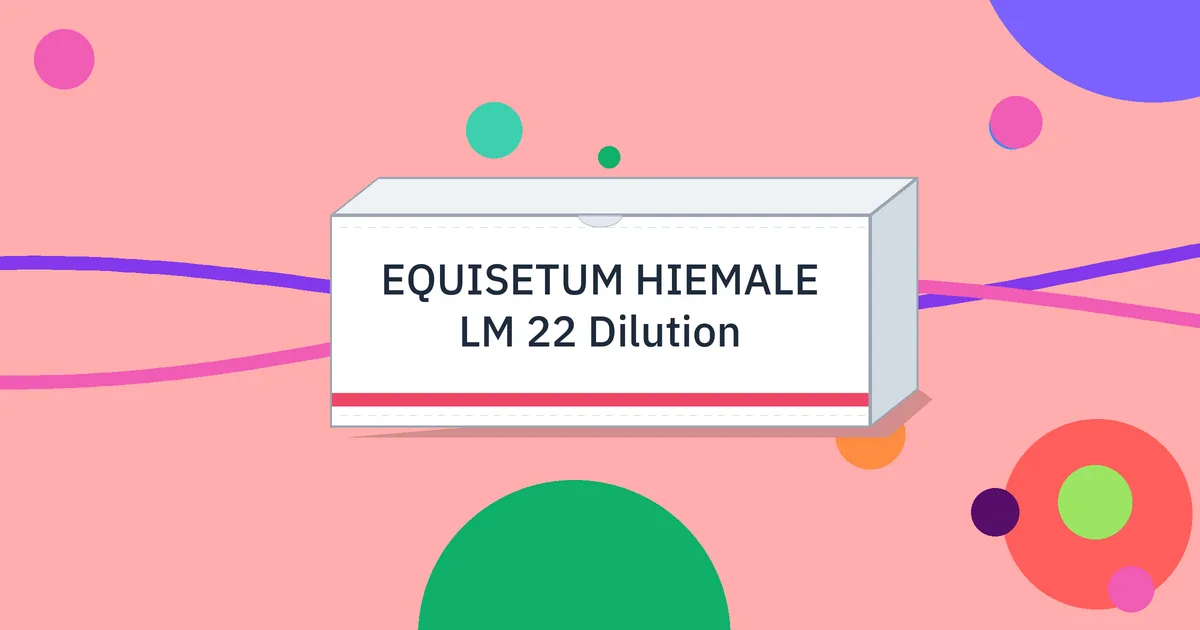 Symbolbild: Packung mit der Aufschrift EQUISETUM HIEMALE LM 22 Dilution (PZN 13473579) – Verfügbarkeit und Bezug in Apotheken in Frankfurt am Main