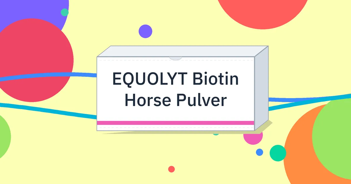 Symbolbild: Packung mit der Aufschrift EQUOLYT Biotin Horse Pulver (PZN 00503735) – Verfügbarkeit und Bezug in Apotheken in Frankfurt am Main