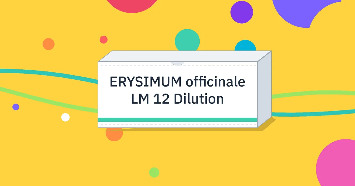 Symbolbild: Packung mit der Aufschrift ERYSIMUM officinale LM 12 Dilution (PZN 13479487) – Verfügbarkeit und Bezug in Apotheken in Frankfurt am Main