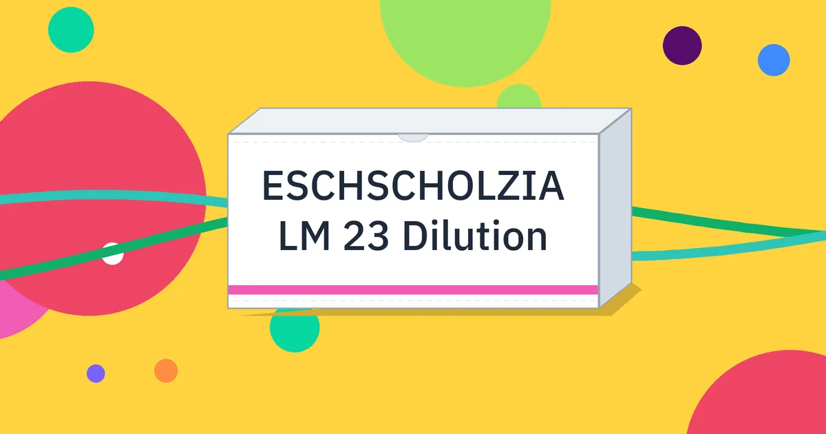 Symbolbild: Packung mit der Aufschrift ESCHSCHOLZIA LM 23 Dilution (PZN 13480102) – Verfügbarkeit und Bezug in Apotheken in Frankfurt am Main