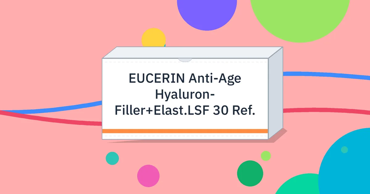 Symbolbild: Packung mit der Aufschrift EUCERIN Anti-Age Hyaluron-Filler+Elast.LSF 30 Ref. (PZN 19708411) – Verfügbarkeit und Bezug in Apotheken in Frankfurt am Main