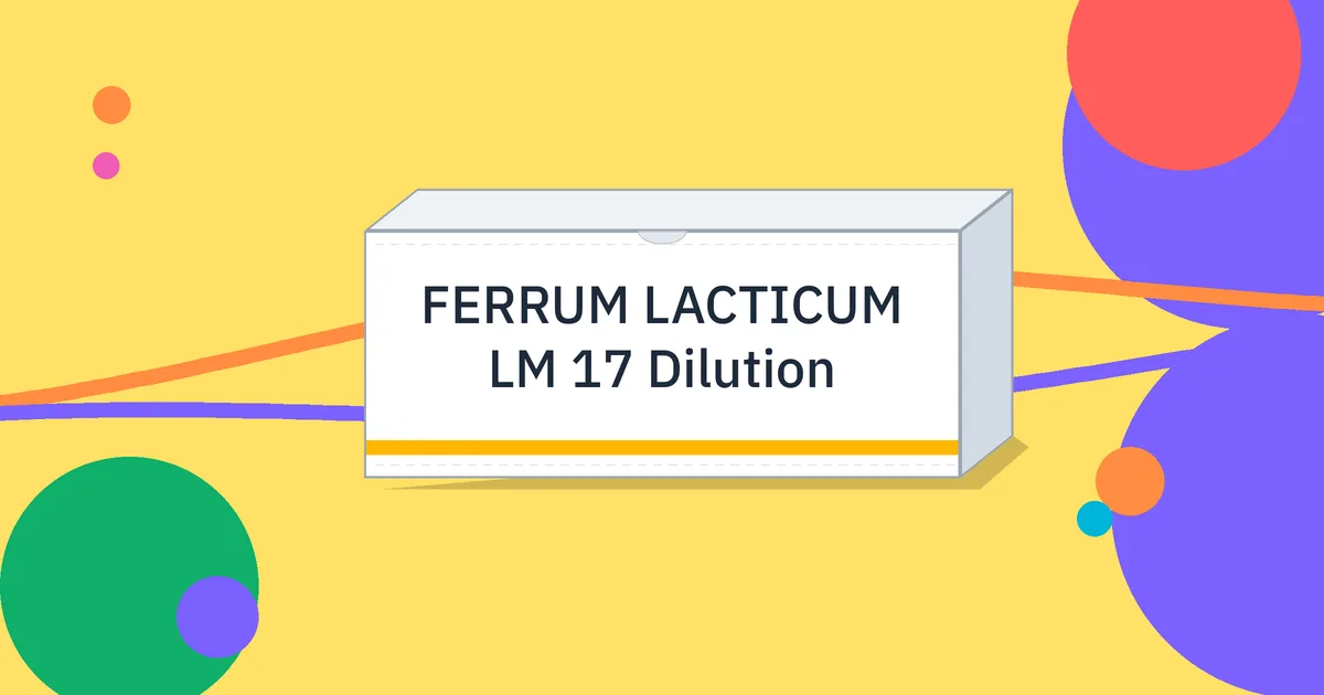 Symbolbild: Packung mit der Aufschrift FERRUM LACTICUM LM 17 Dilution (PZN 12849456) – Verfügbarkeit und Bezug in Apotheken in Frankfurt am Main