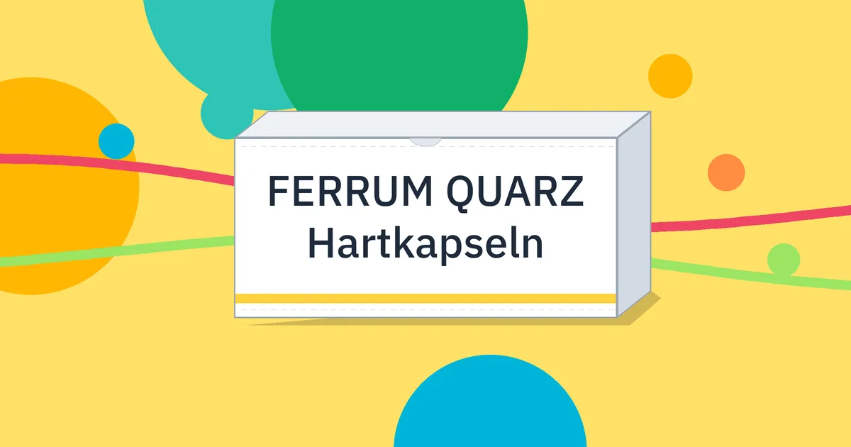 Symbolbild: Packung mit der Aufschrift FERRUM QUARZ Hartkapseln (PZN 01572690) – Verfügbarkeit und Bezug in Apotheken in Frankfurt am Main