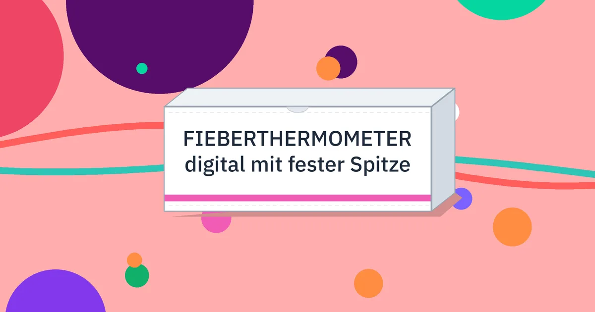 Symbolbild: Packung mit der Aufschrift FIEBERTHERMOMETER digital mit fester Spitze (PZN 19269041) – Verfügbarkeit und Bezug in Apotheken in Frankfurt am Main