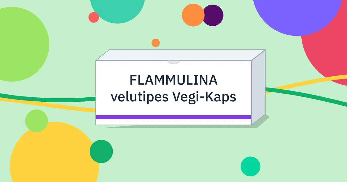 Symbolbild: Packung mit der Aufschrift FLAMMULINA velutipes Vegi-Kaps (PZN 09926101) – Verfügbarkeit und Bezug in Apotheken in Frankfurt am Main