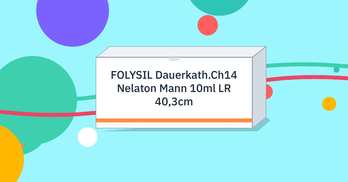 Symbolbild: Packung mit der Aufschrift FOLYSIL Dauerkath.Ch14 Nelaton Mann 10ml LR 40,3cm (PZN 17999226) – Verfügbarkeit und Bezug in Apotheken in Frankfurt am Main