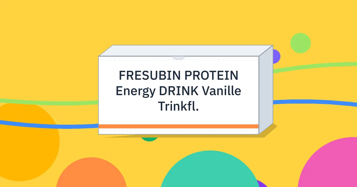 Symbolbild: Packung mit der Aufschrift FRESUBIN PROTEIN Energy DRINK Vanille Trinkfl. (PZN 20192071) – Verfügbarkeit und Bezug in Apotheken in Frankfurt am Main