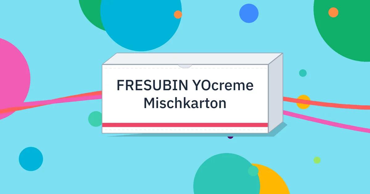 Symbolbild: Packung mit der Aufschrift FRESUBIN YOcreme Mischkarton (PZN 19750577) – Verfügbarkeit und Bezug in Apotheken in Frankfurt am Main