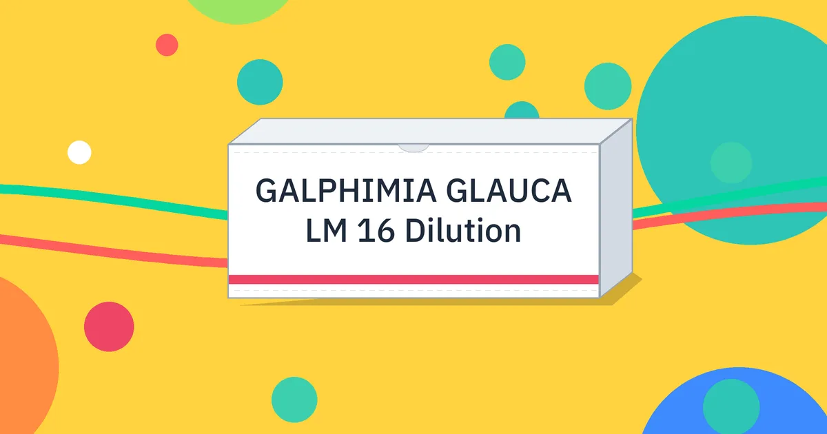 Symbolbild: Packung mit der Aufschrift GALPHIMIA GLAUCA LM 16 Dilution (PZN 12875330) – Verfügbarkeit und Bezug in Apotheken in Frankfurt am Main