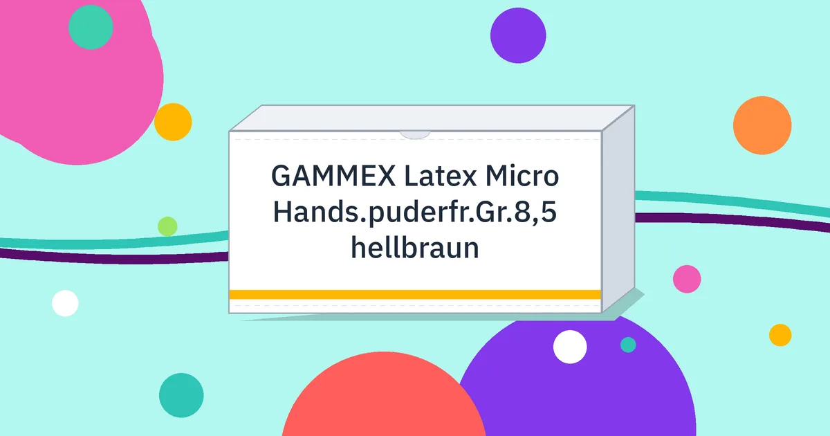 Symbolbild: Packung mit der Aufschrift GAMMEX Latex Micro Hands.puderfr.Gr.8,5 hellbraun (PZN 11298149) – Verfügbarkeit und Bezug in Apotheken in Frankfurt am Main