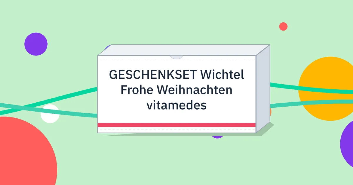 Symbolbild: Packung mit der Aufschrift GESCHENKSET Wichtel Frohe Weihnachten vitamedes (PZN 20082388) – Verfügbarkeit und Bezug in Apotheken in Frankfurt am Main